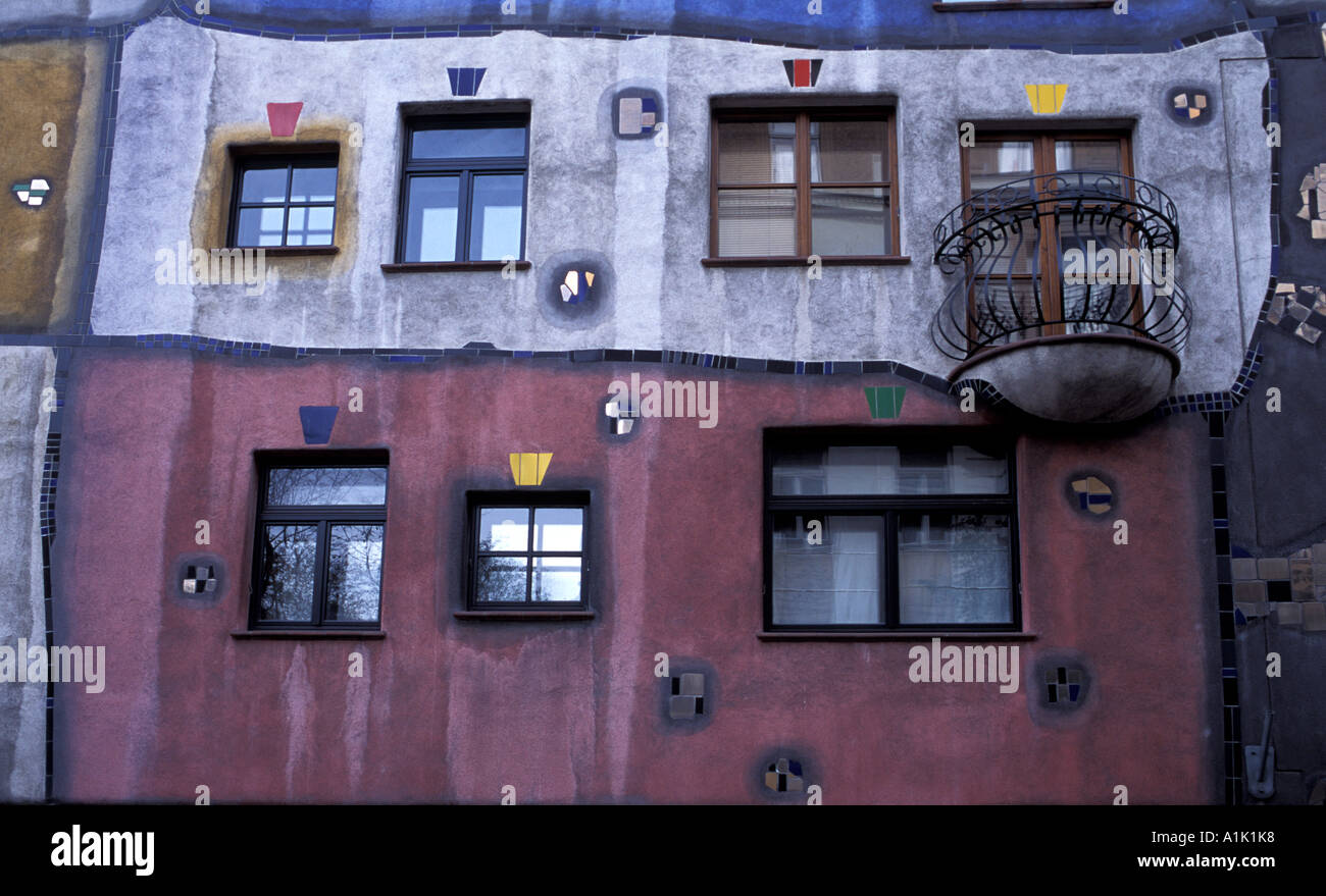 Colorful façade of Hundertwasser House Vienna Austria Stock Photo - Alamy