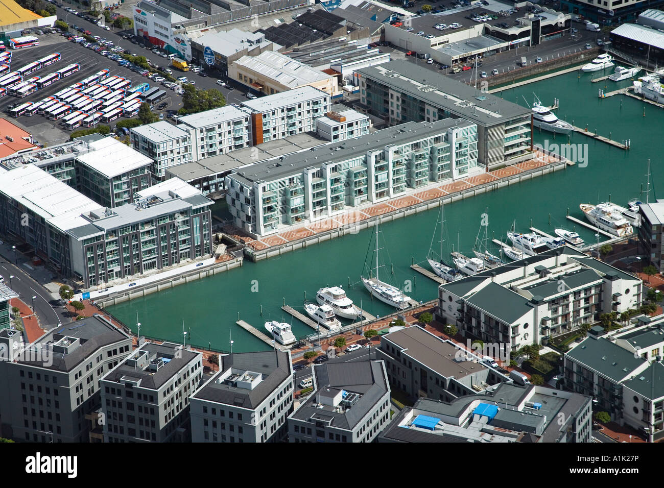 View Viaduct Basin from Skytower Auckland North Island New Zealand ...