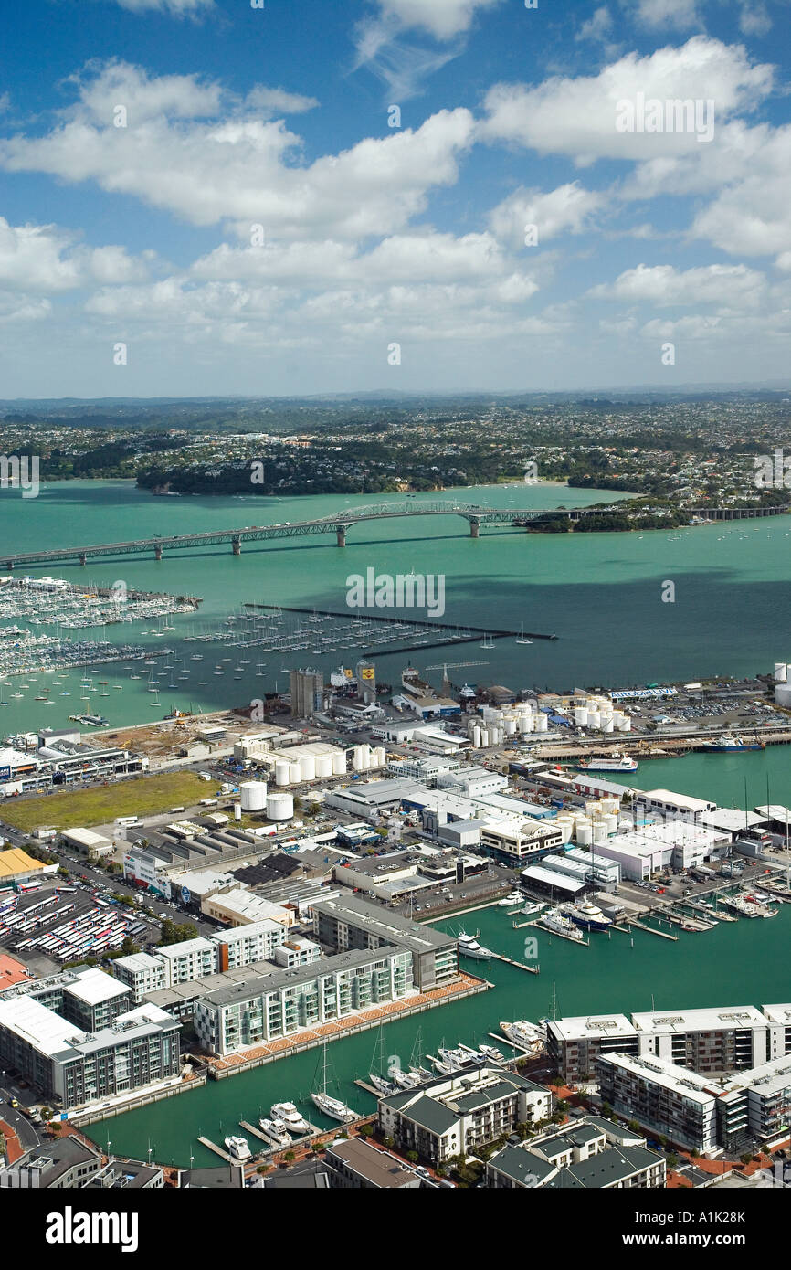 View of Waitemata Harbour Auckland Harbour Bridge and Viaduct Basin ...