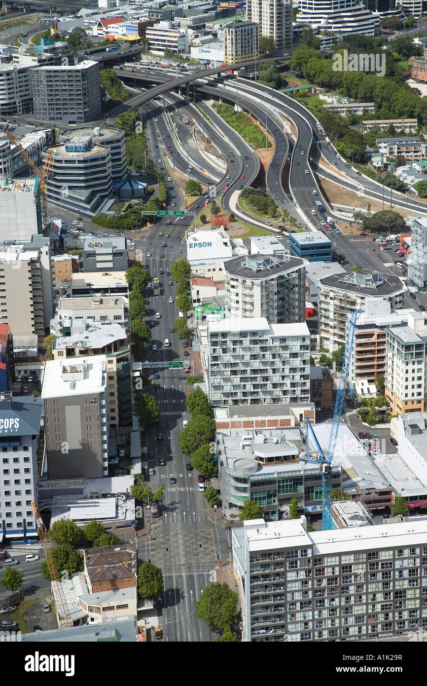 Hobson St and Motorways Viewed from Skytower Auckland North Island New ...