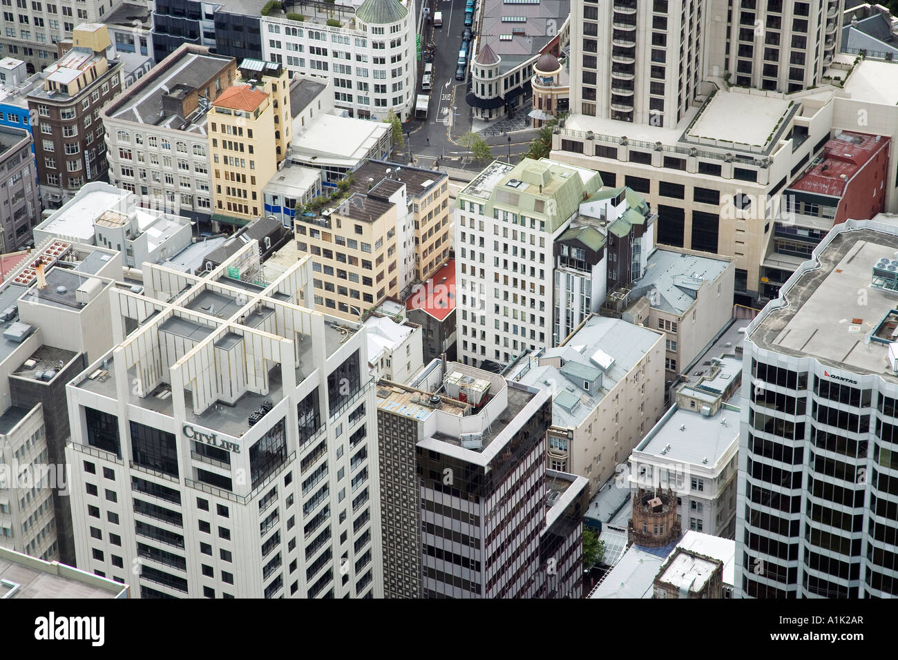 Auckland CBD Viewed from Skytower Auckland North Island New Zealand ...