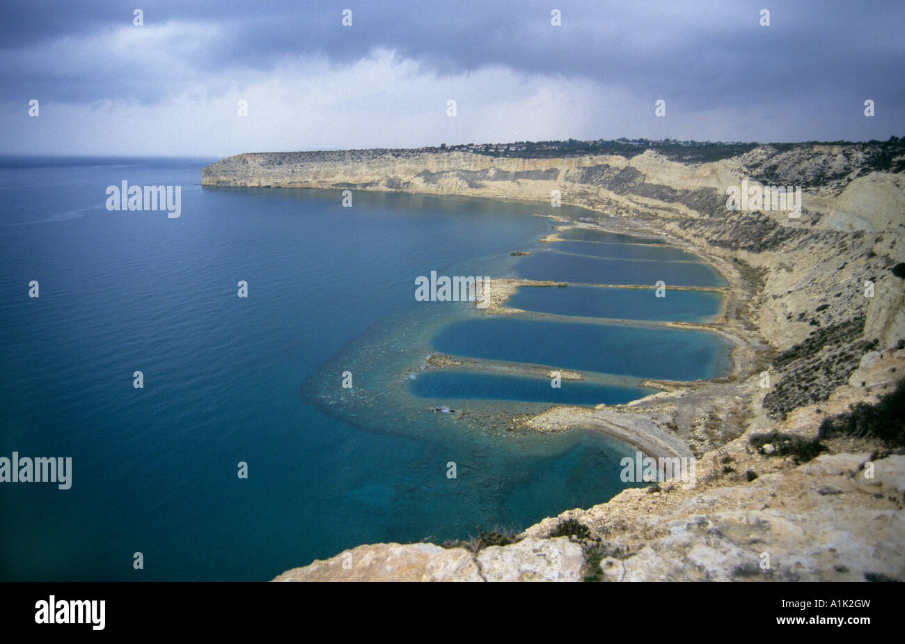 Mineral extraction beds, Kensington Cliffs, Episkopi, Cyprus Stock ...