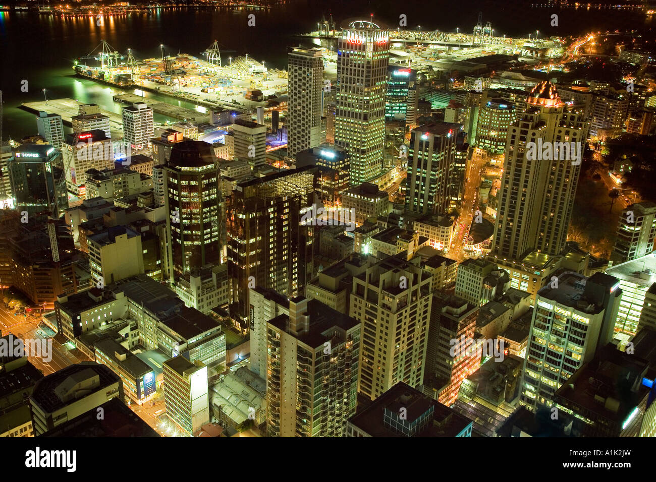 Auckland CBD viewed from Skytower Auckland North Island New Zealand ...