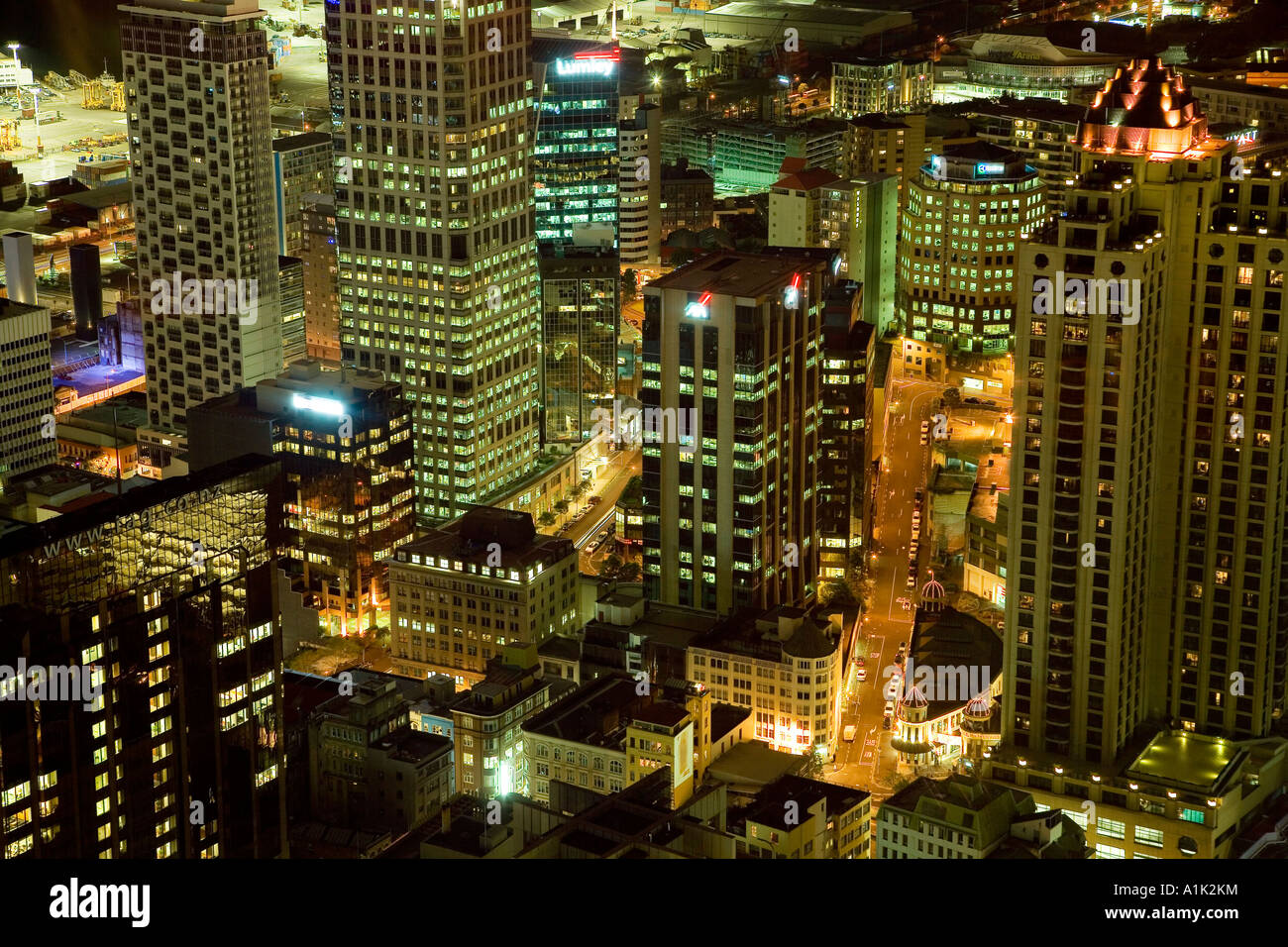 Auckland CBD viewed from Skytower Auckland North Island New Zealand ...