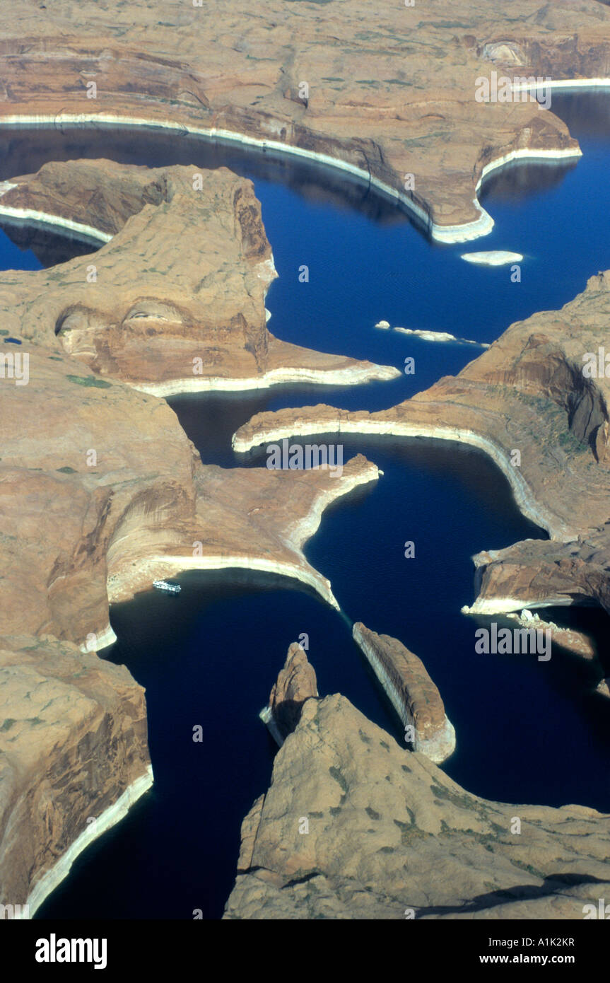 Aerial View of Lake Powell, located in the states of Utah and Arizona ...