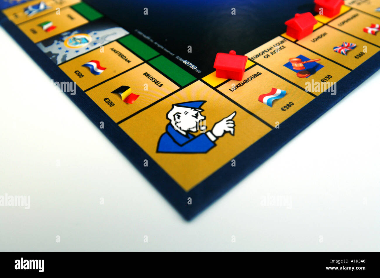 Monopoly European Showing Traditional Monopoly Go To Jail Stock Photo ...