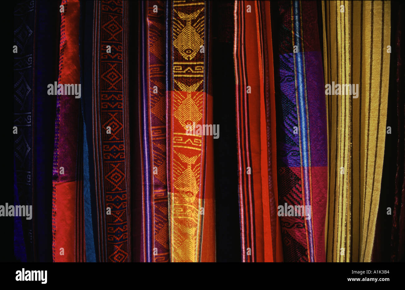 Colorful hammocks Octavalo Ecuador Stock Photo - Alamy