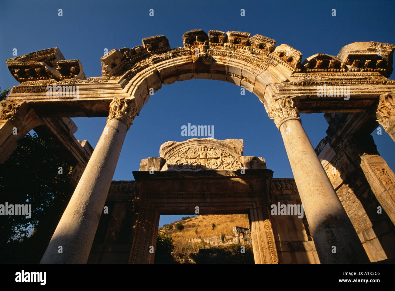 Hadrian's Arch, on the Street of Curetes, Ephesus, Turkey Stock Photo ...