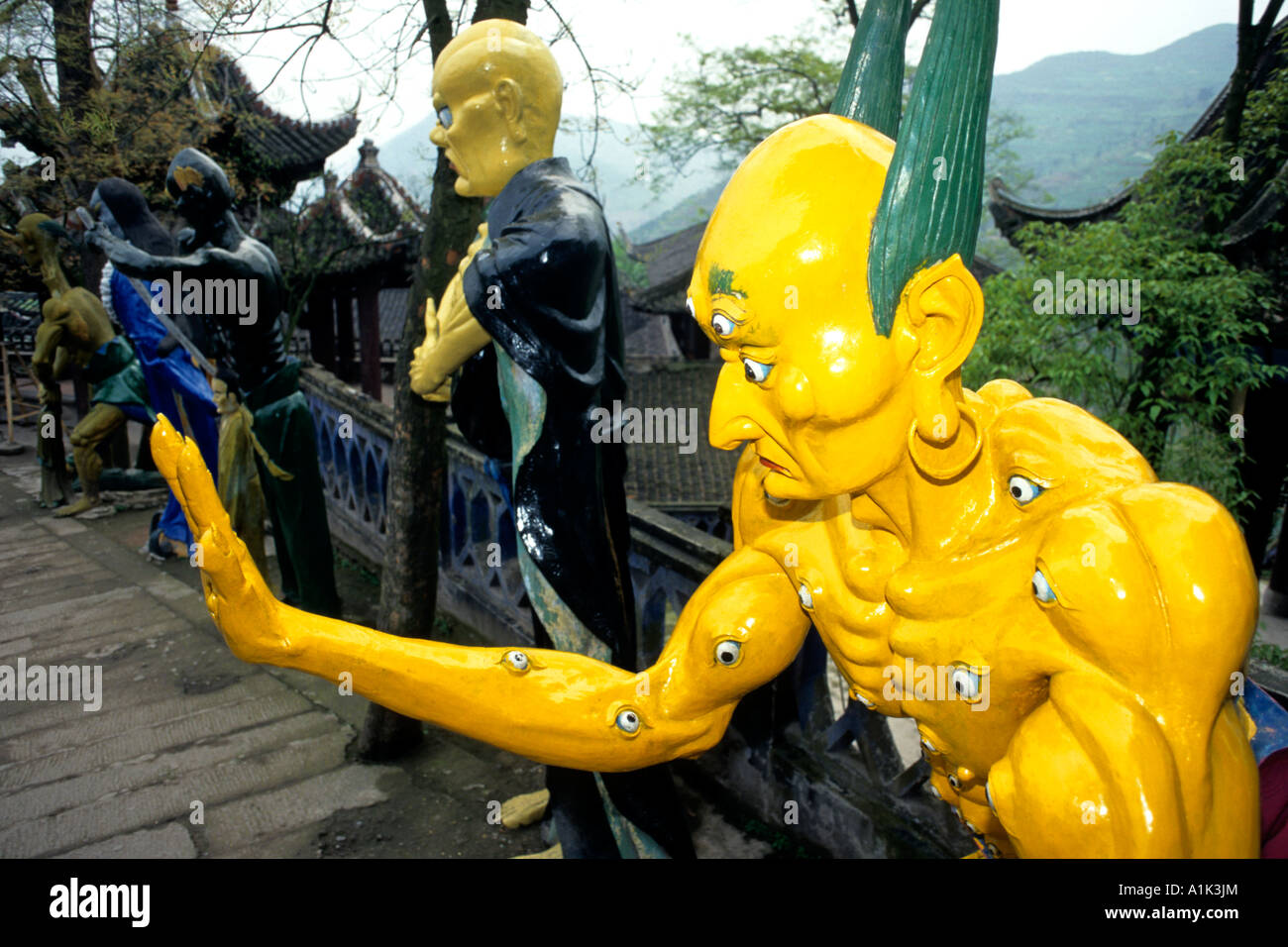 The guardians of the Gates of Hell in Fengdu China Stock Photo - Alamy