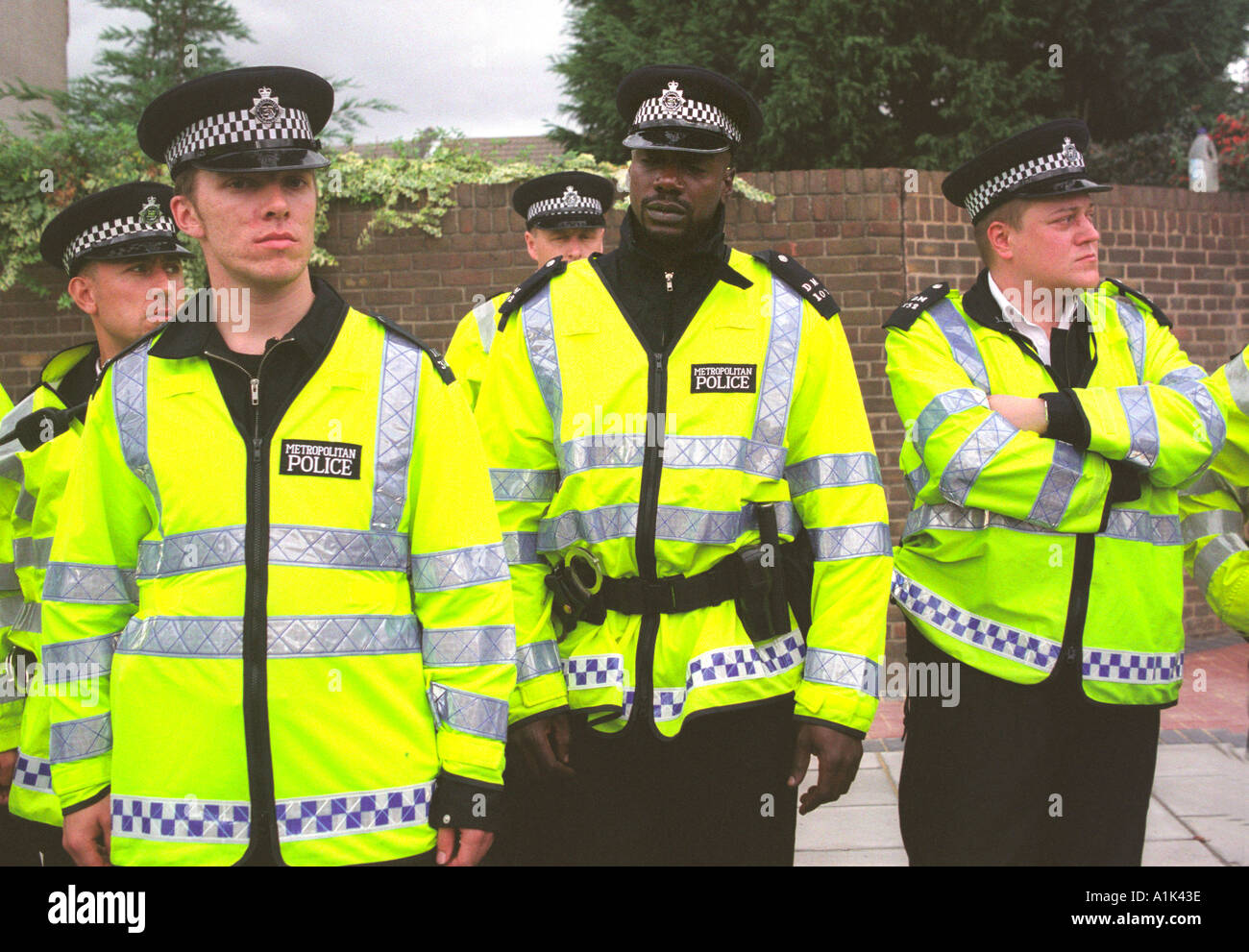 police line-up at demonstration in central London Stock Photo - Alamy