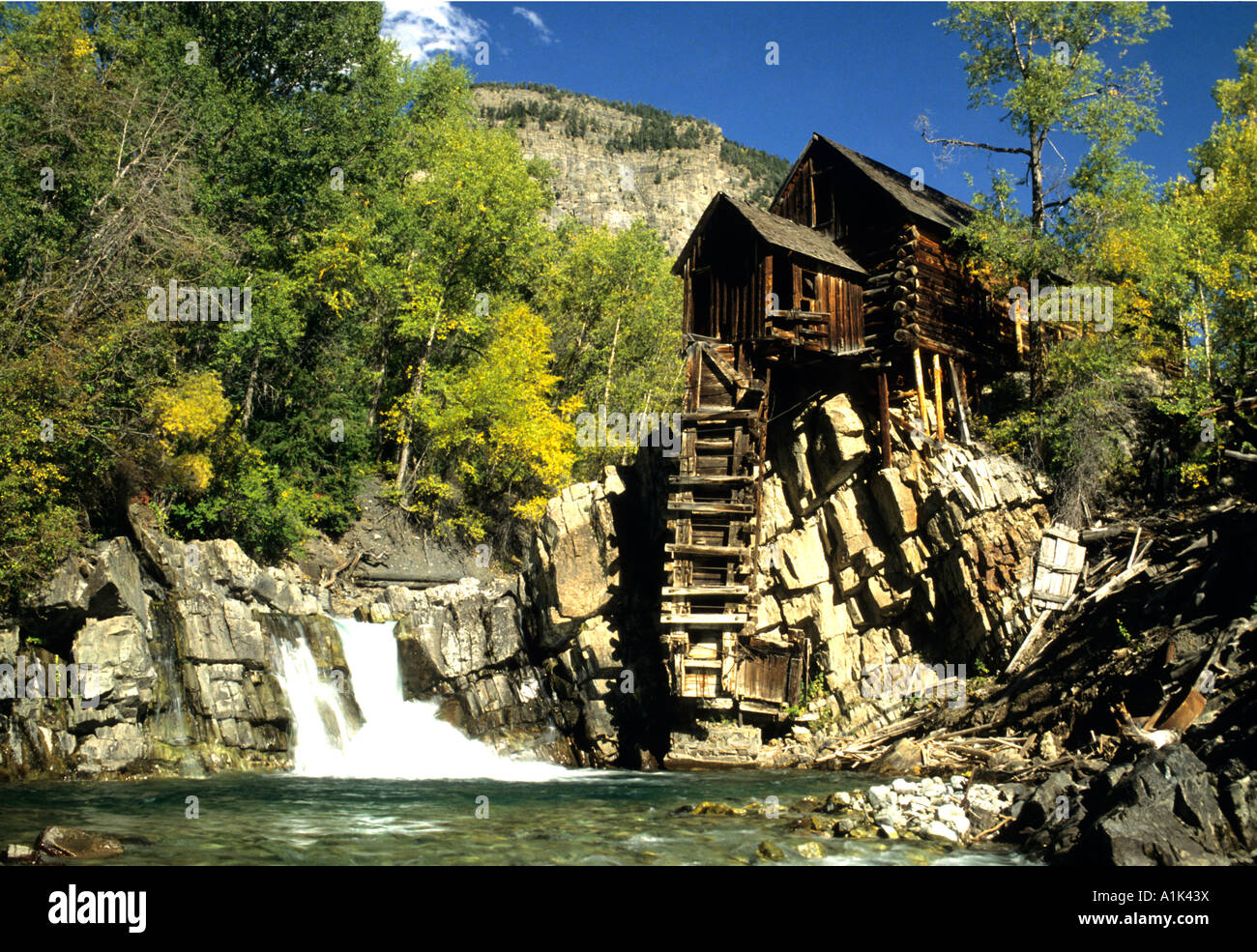 The Crystal River flows past the Crystal Mill, the remains of a 1880s ...