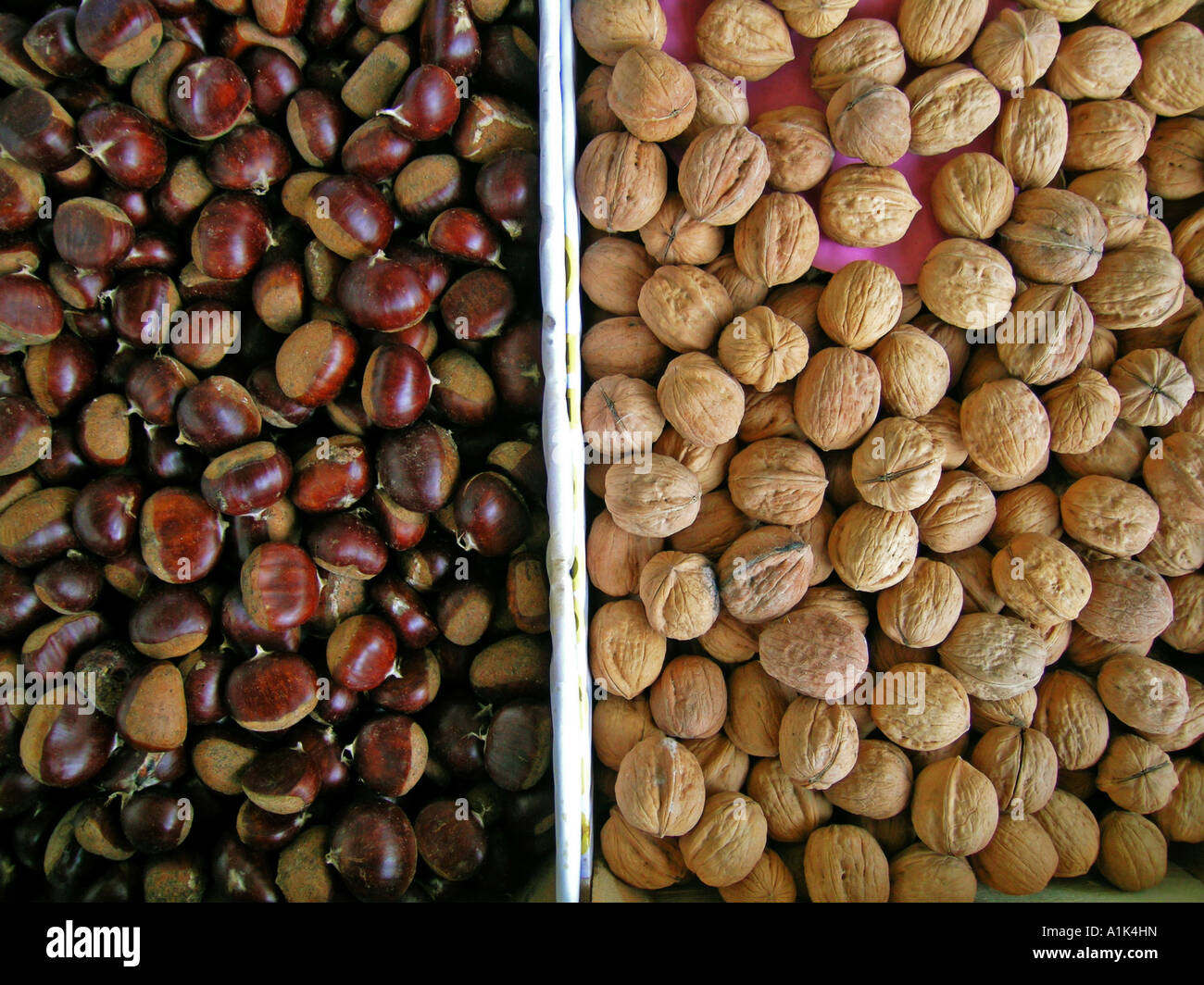 chestnuts and walnuts Stock Photo - Alamy