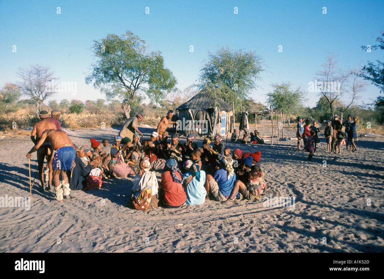 Deniui village near Tsumkwe in Kalahari Desert East Namibia one of most ...