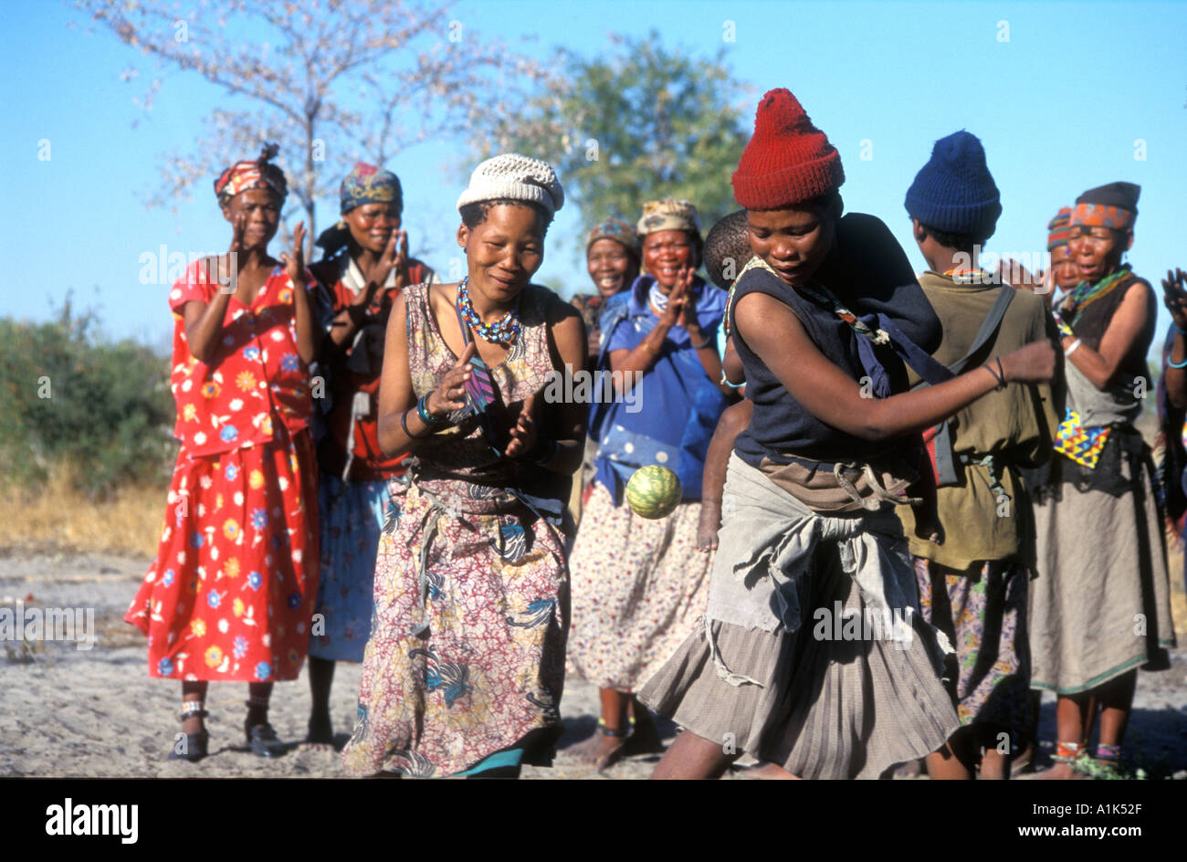 Deniui village near Tsumkwe in Kalahari Desert East Namibia one of most ...