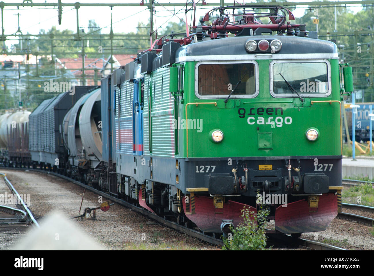 swedish train sweden travel rail railway Stock Photo - Alamy