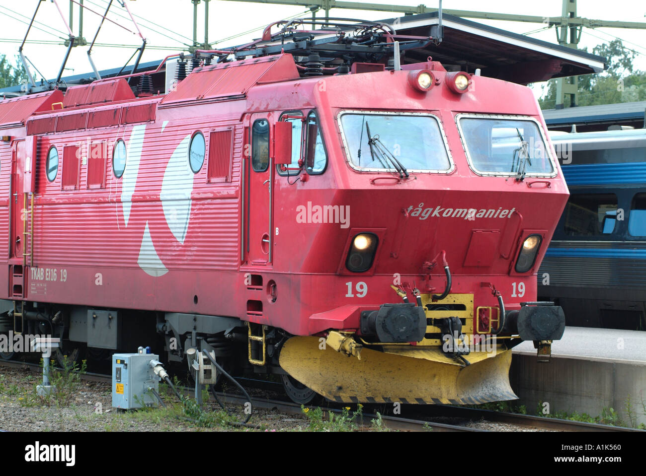swedish train sweden travel rail railway Stock Photo - Alamy