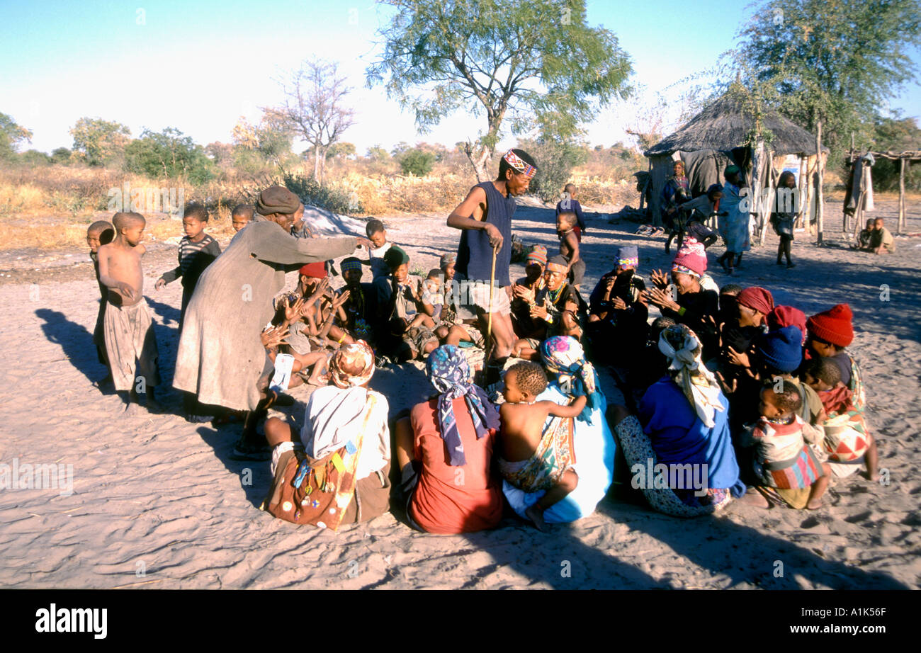 Deniui village near Tsumkwe in Kalahari Desert East Namibia one of most ...