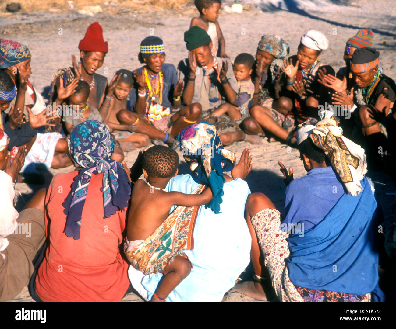Deniui village near Tsumkwe in Kalahari Desert East Namibia one of most ...