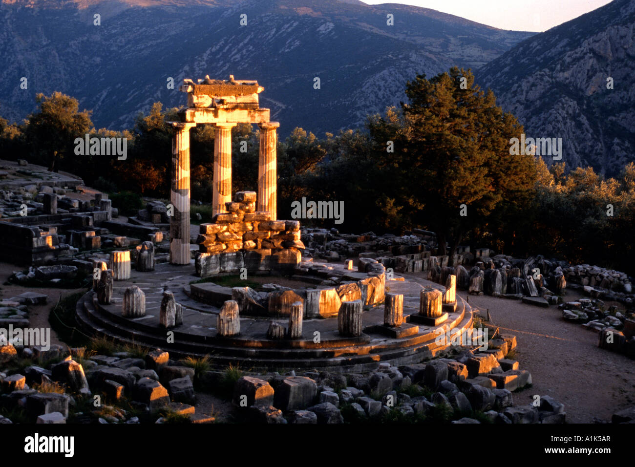 Temple of Pronaia Athena Delphi Greece Stock Photo - Alamy