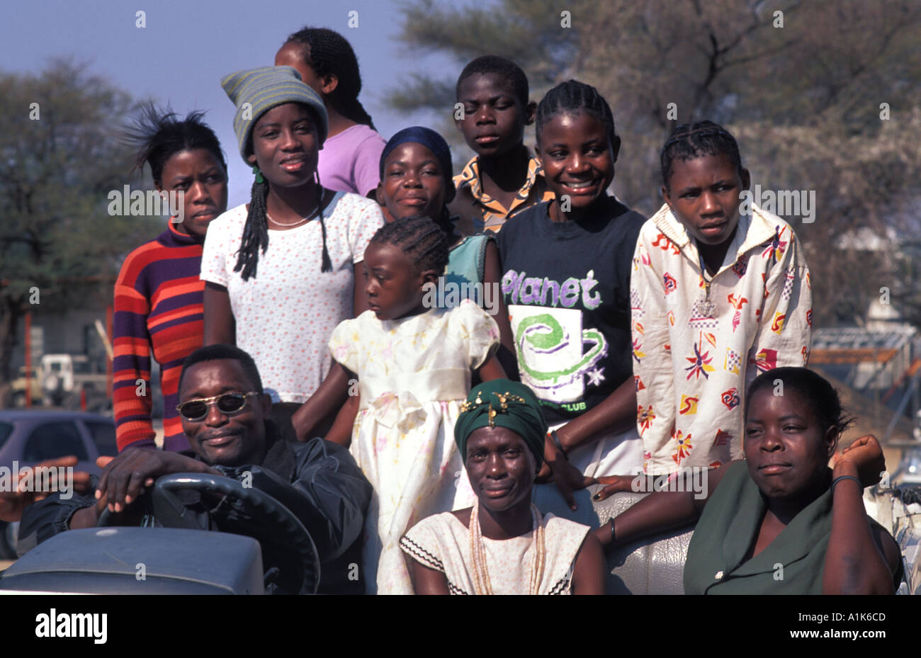 Namibians aboard local transport, Namibia Stock Photo - Alamy