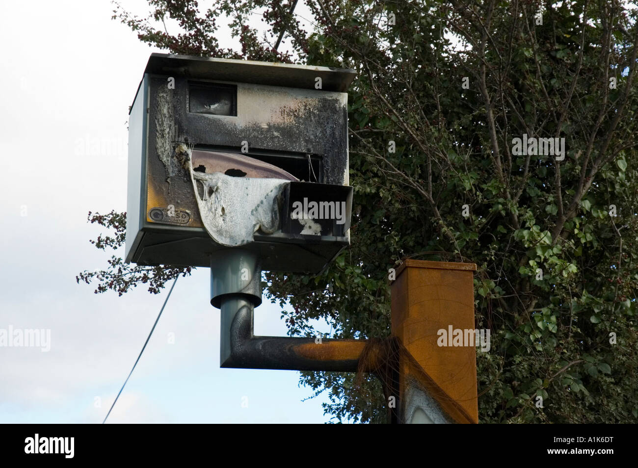 Vandalised Speed Camera Stock Photo - Alamy