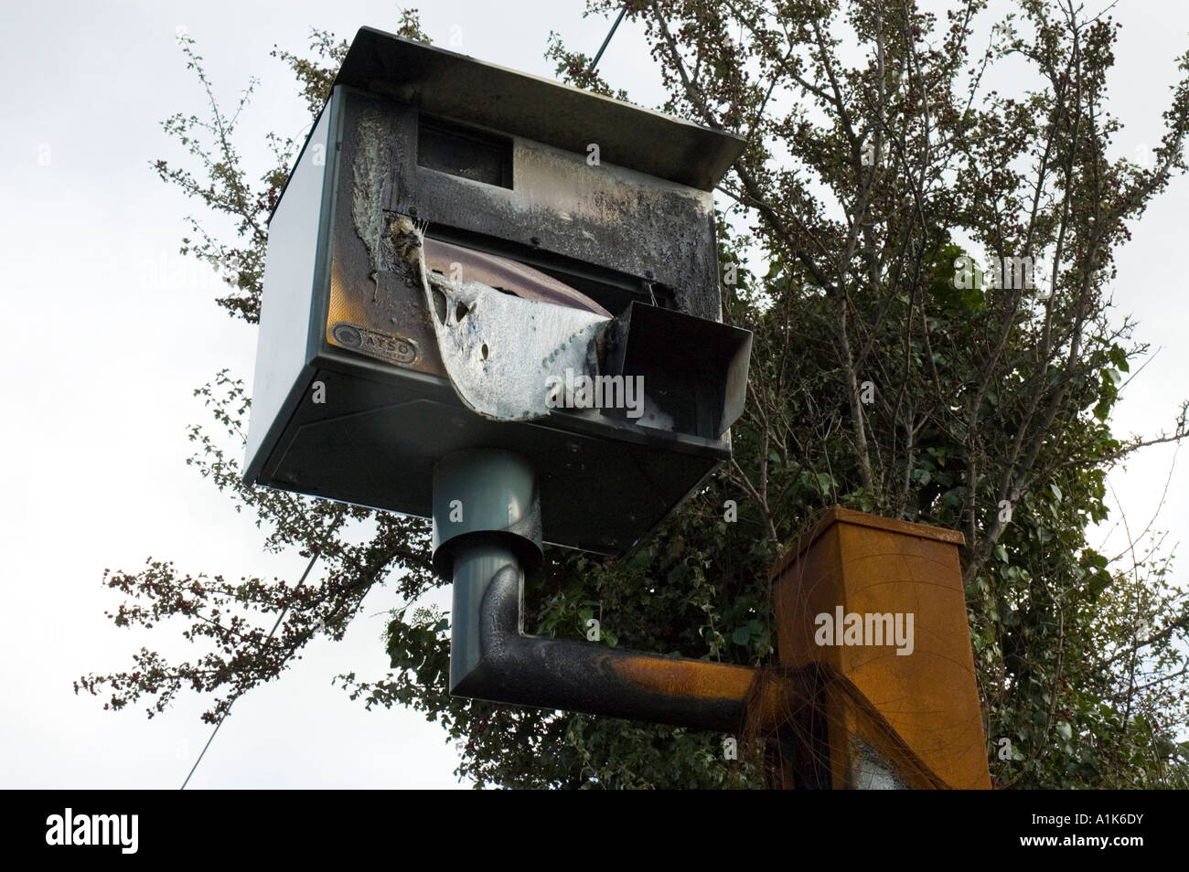 Vandalised Speed Camera Stock Photo - Alamy