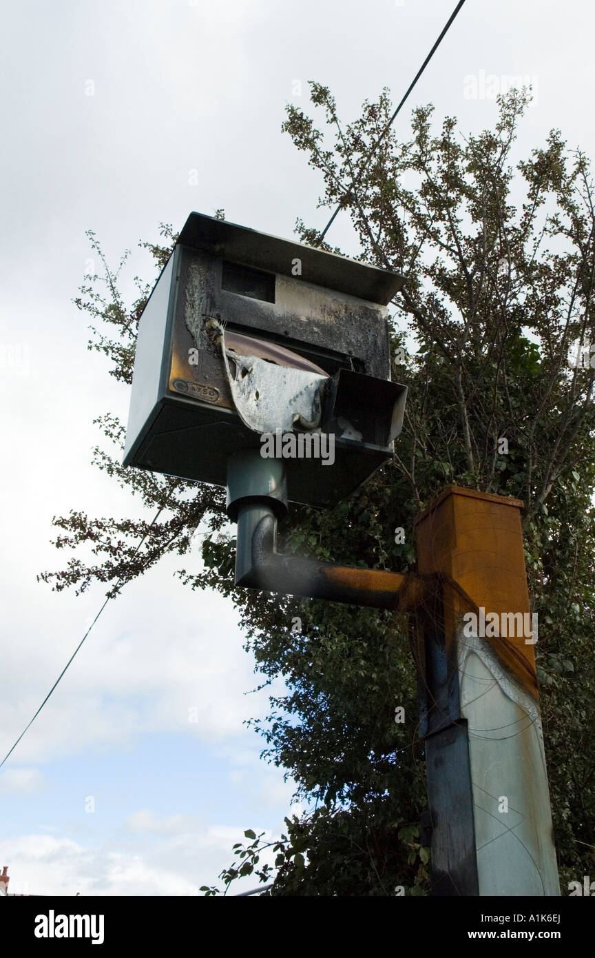 Vandalised Speed Camera Stock Photo - Alamy