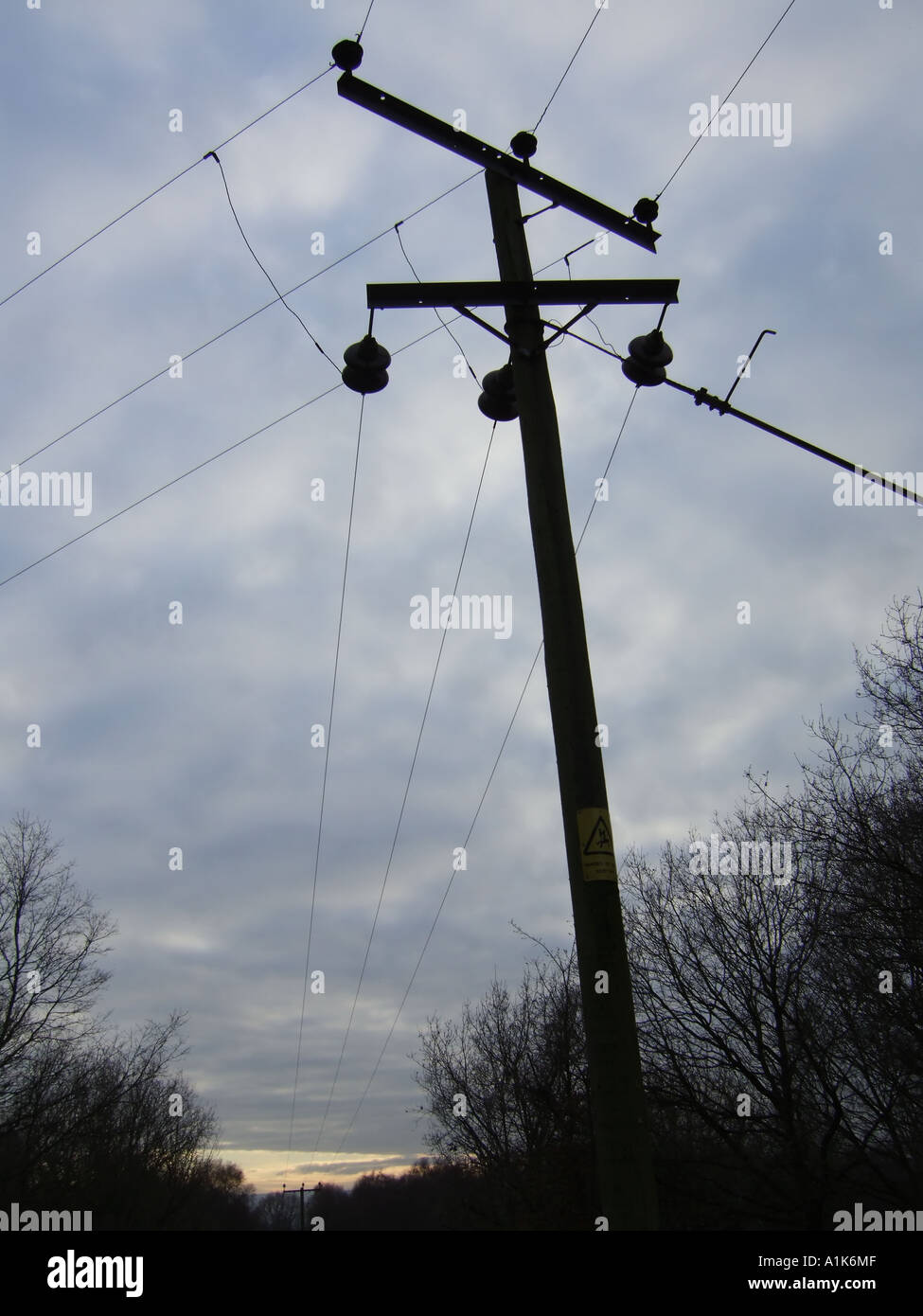 electricity pylon with overhead cables Stock Photo - Alamy