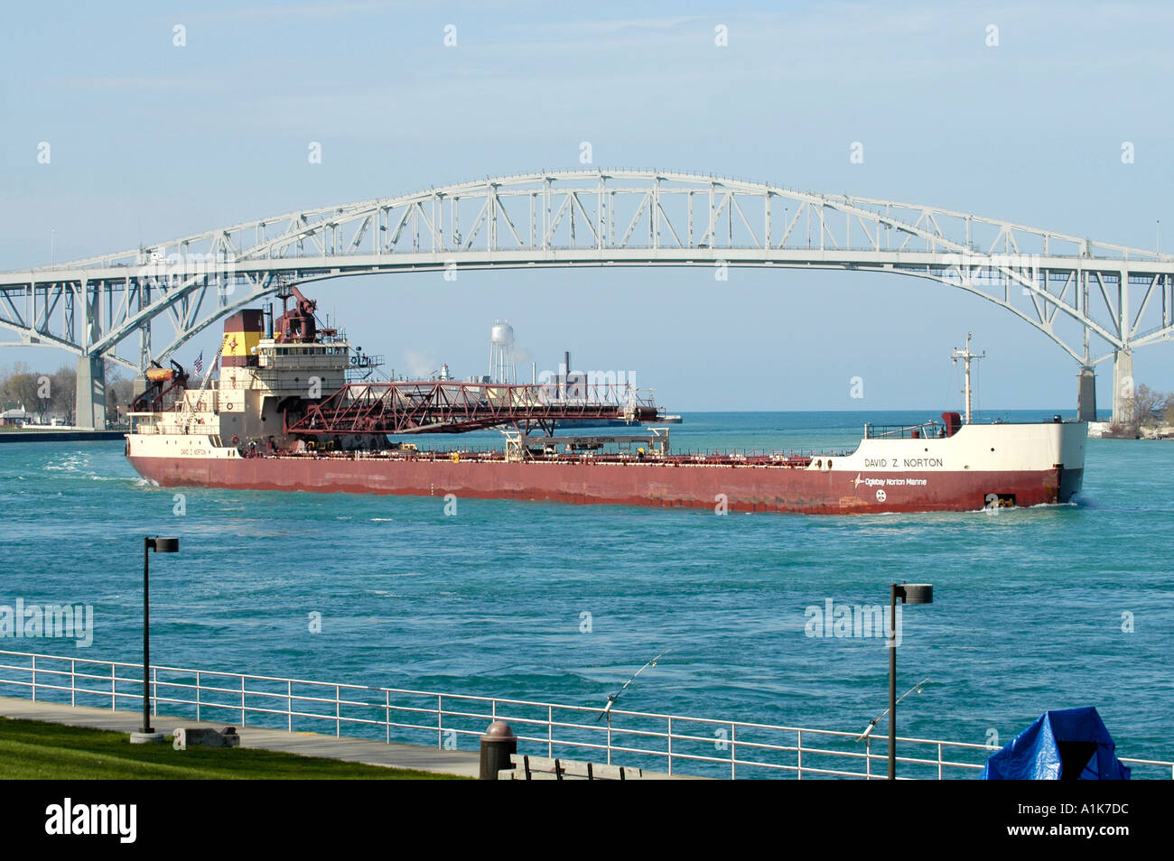 Freighter Shipping on the St Clair River at Lake Huron Michigan Stock ...