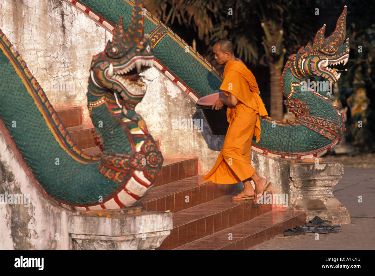 Theravada stairs hi-res stock photography and images - Alamy