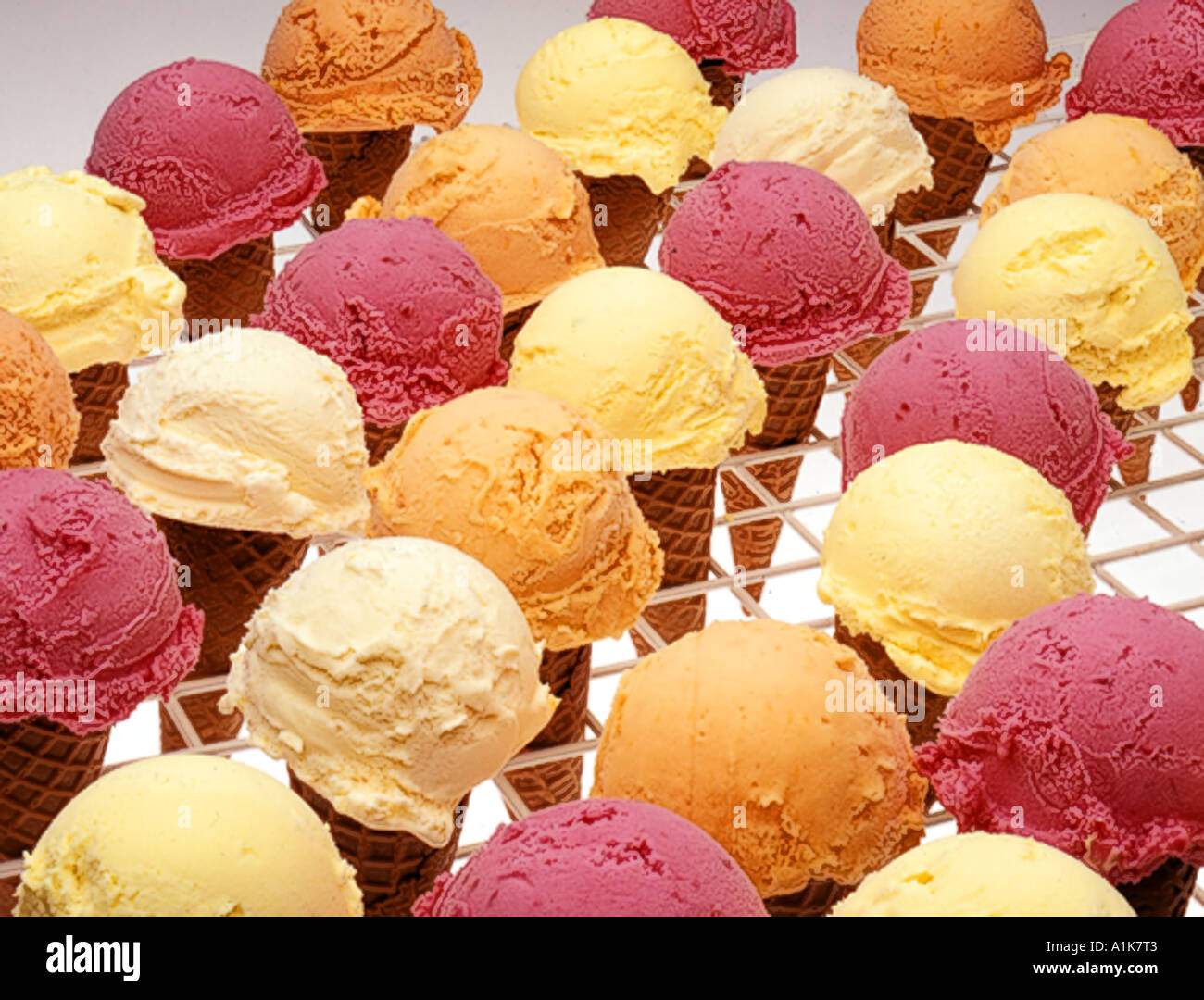 ice cream cones in rack Stock Photo - Alamy
