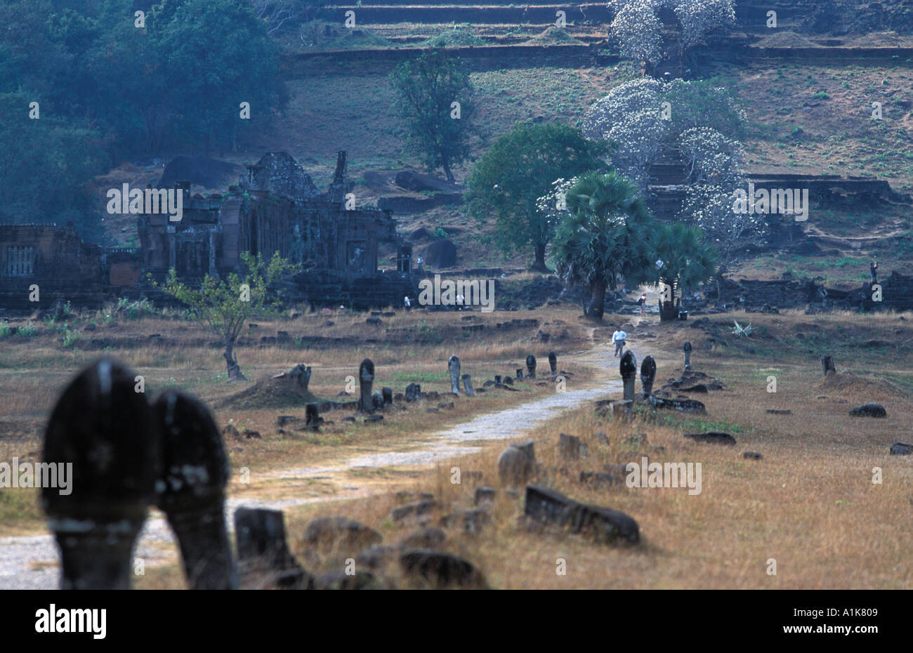 View towards Wat Phou along the processional causeway Wat Phou nr ...