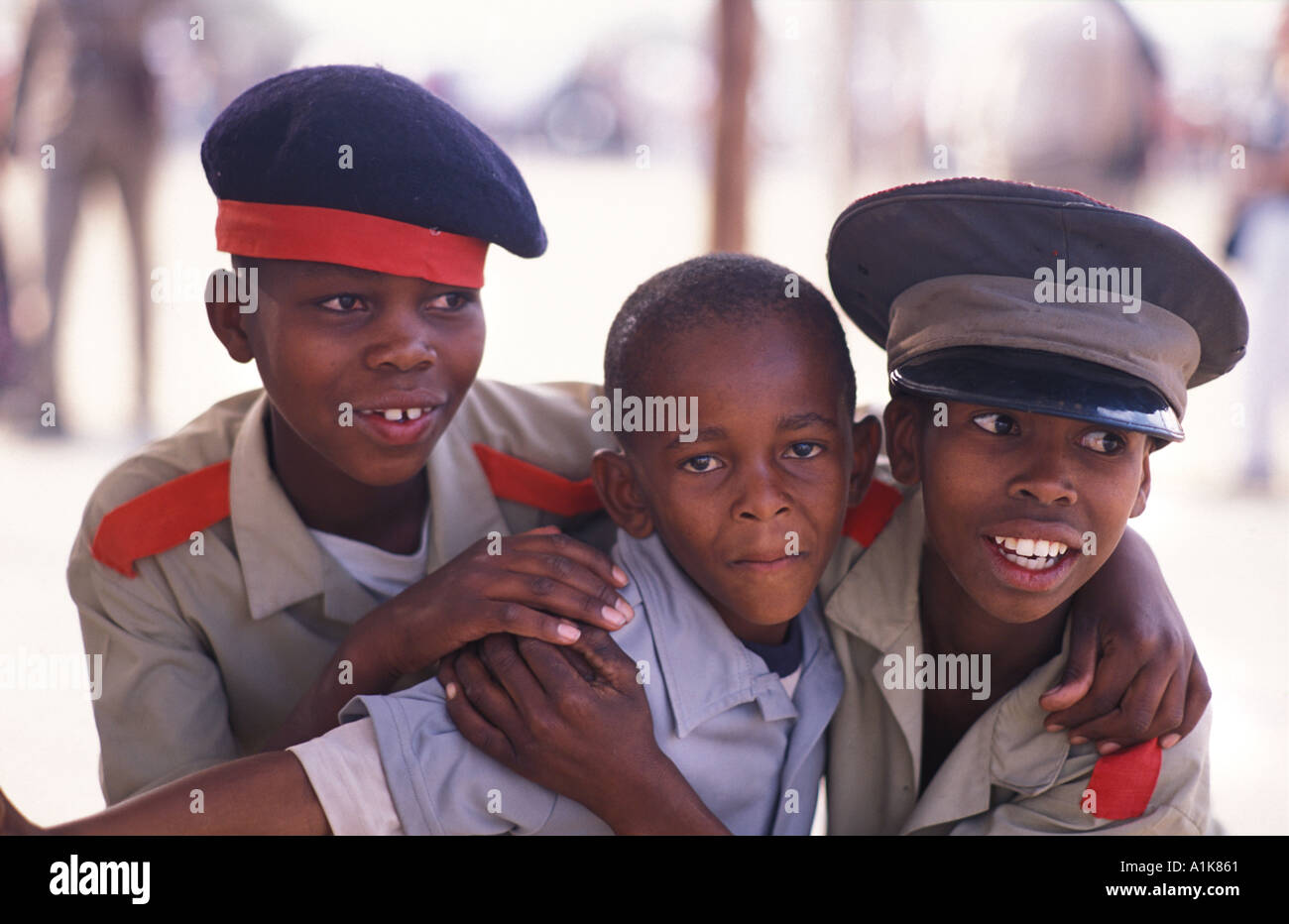 Young members of paramilitary style group in uniform for the main ...