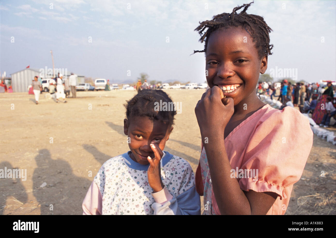 Herero girls pose for a photo MaHerero Day festival Celebrations are is ...
