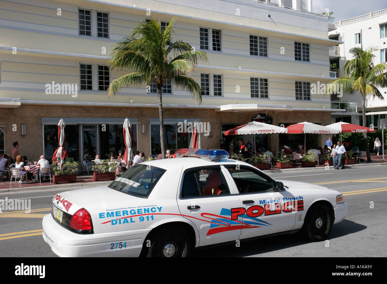 Miami Beach Florida,South Beach,Ocean Drive,police car cars,vehicle,law ...