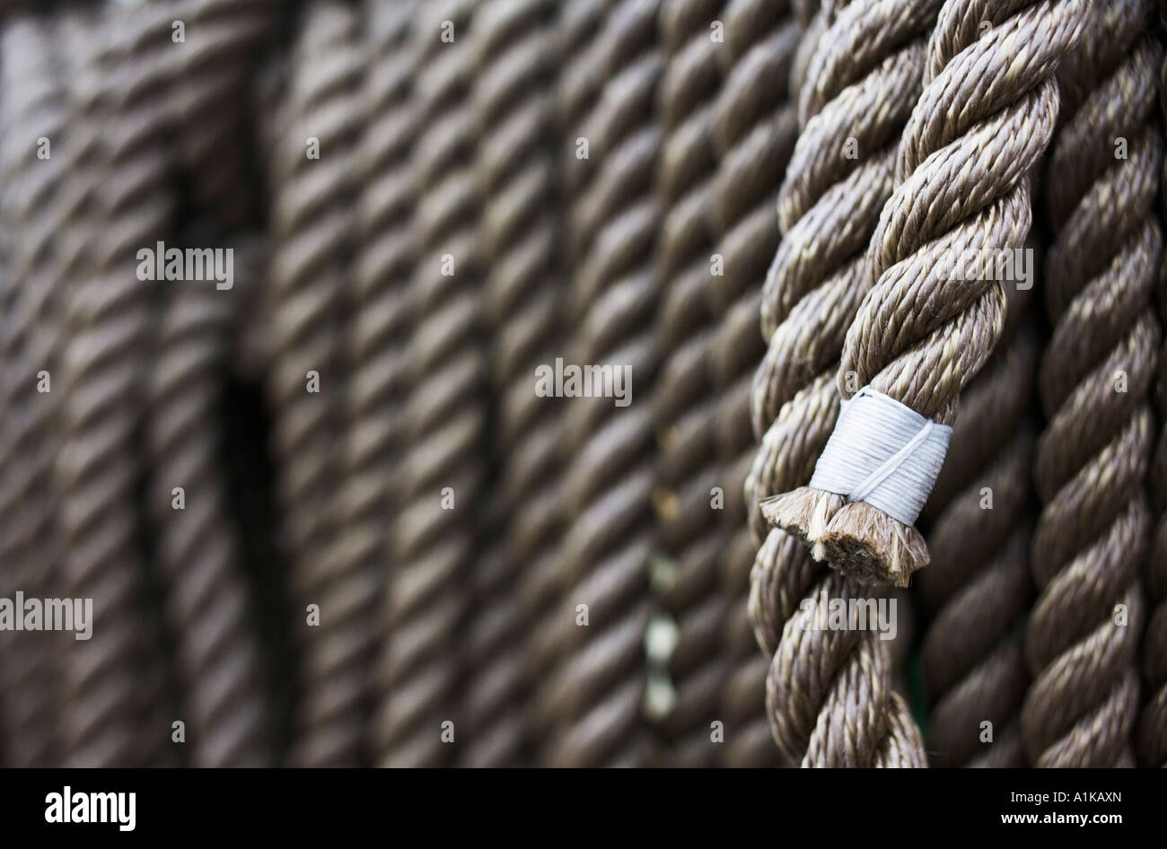 Hawser aboard a sailing ship Stock Photo - Alamy