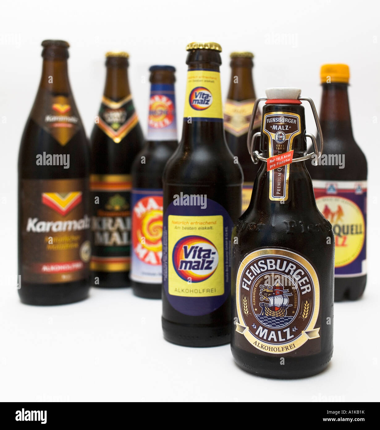 Some bottles of malt beer Stock Photo - Alamy