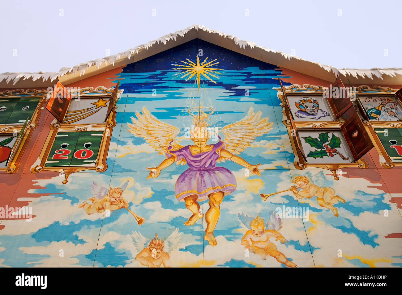 House front as advent calender, Europa-Park Rust, Baden-Wuerttemberg ...