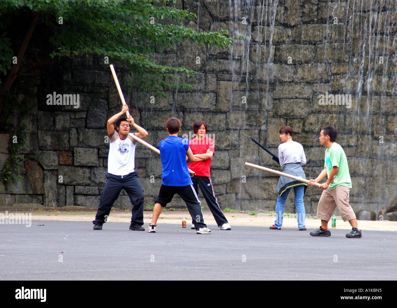 kendo practice, shinjuku central park, tokyo Stock Photo - Alamy