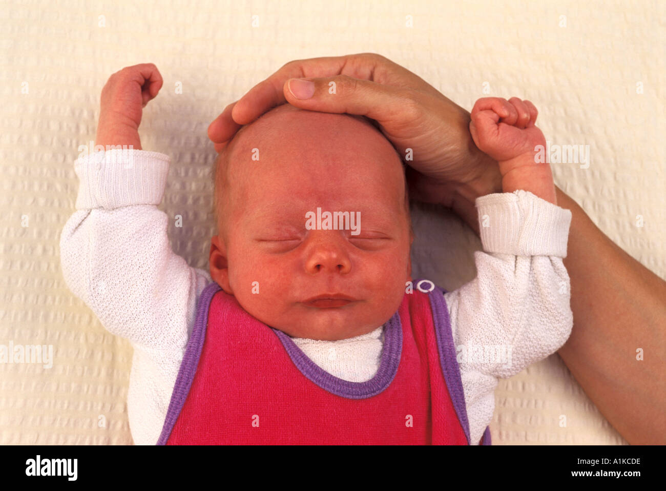 Four weeks old baby MR Stock Photo - Alamy