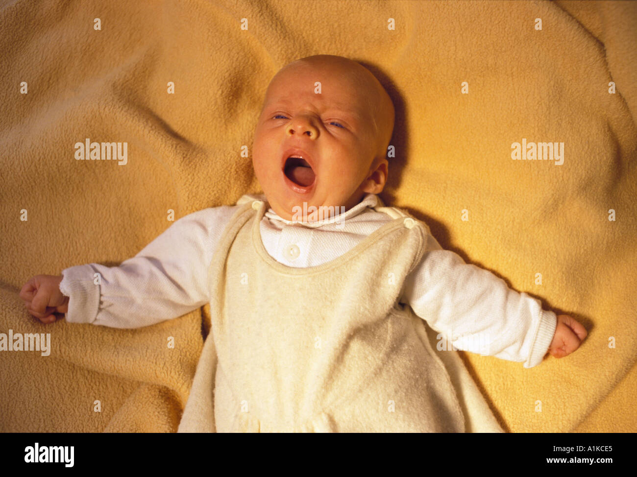 Three weeks old baby yawning MR Stock Photo - Alamy
