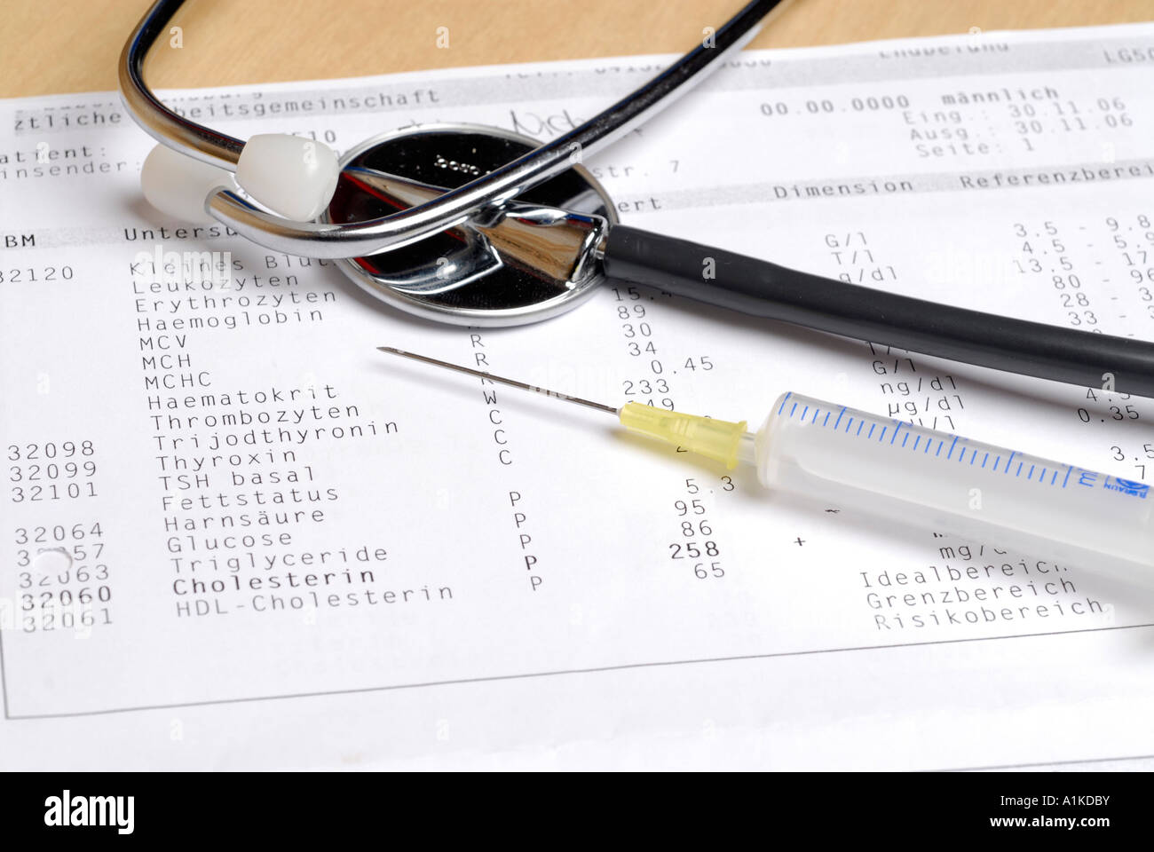 Analysis of a blood test Stock Photo - Alamy