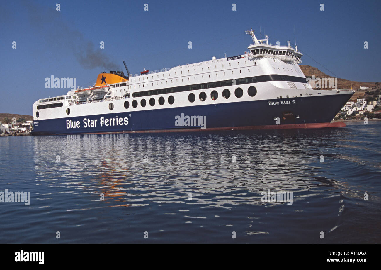 Blue Star II Greek Blue Star Ferries ferry at Symi in the Aegean ...