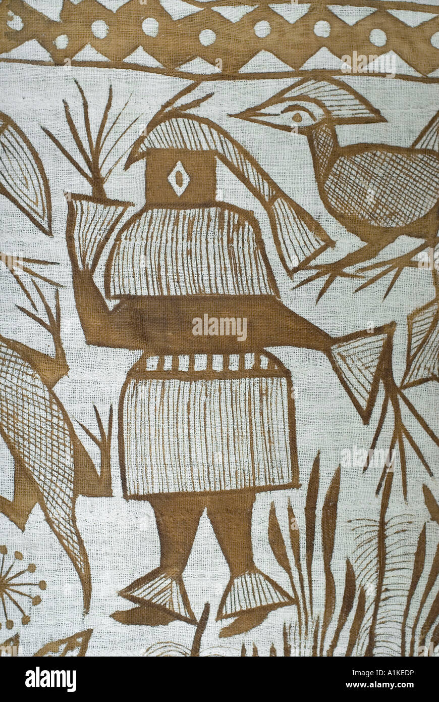 Detail of a painted cotton textile from the Senoufo people of the ...