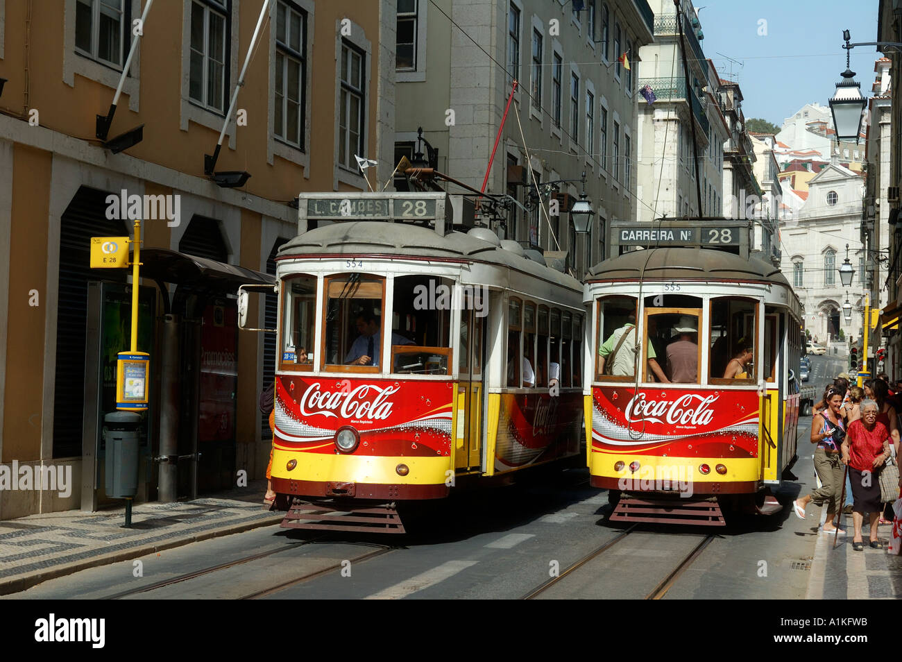 Historical tram No 28 in Old Lisboa Stock Photo - Alamy