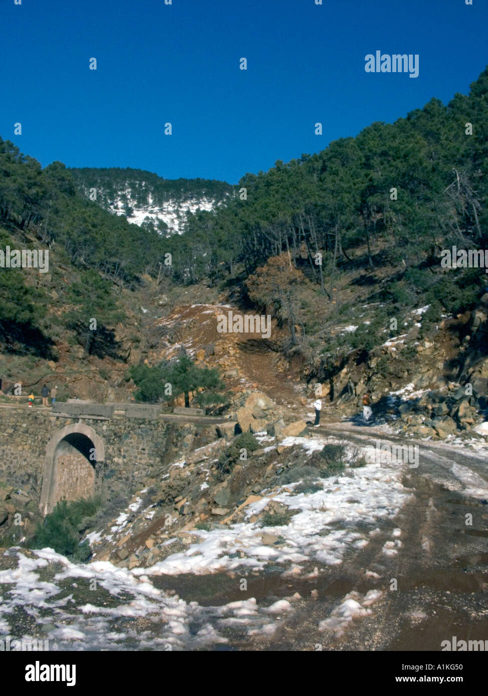 Snow on Spanish Mountains Stock Photo - Alamy