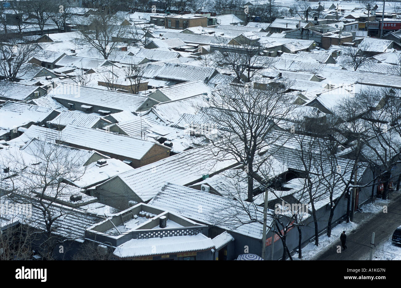 Central Beijing in the snow winter 23-DEC-2002 Stock Photo - Alamy