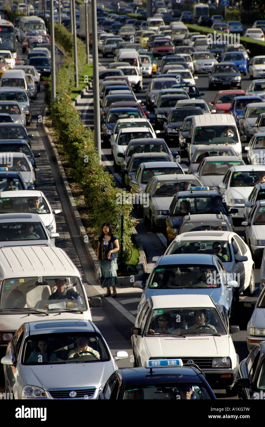 Worst traffic jam in Beijing. 20-AUG-2006 Stock Photo - Alamy