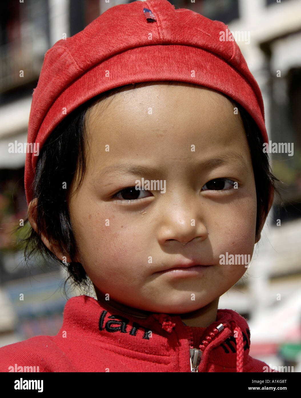 A little girl of Hui nationality in Lhasa Tibet 19 OCT 2006 Stock Photo ...