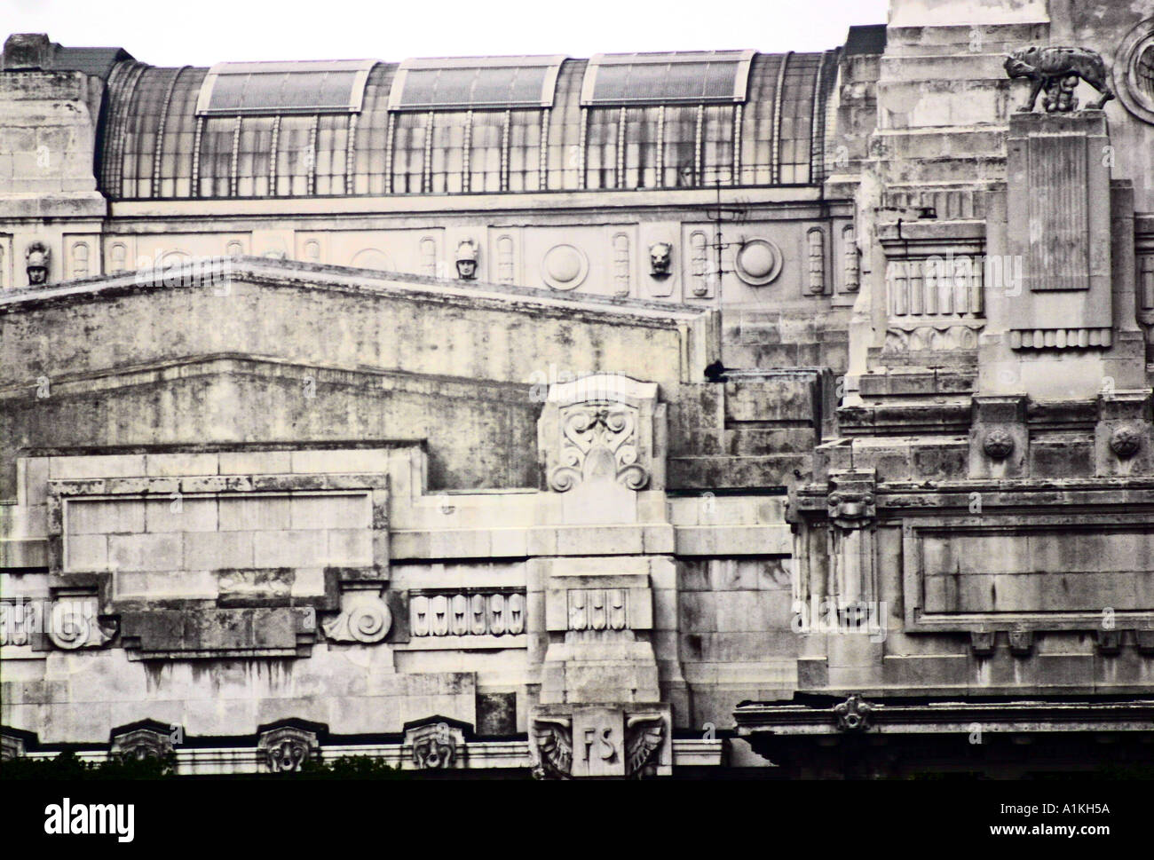 The central station partly build by the Benito Mussolini fascist regime ...